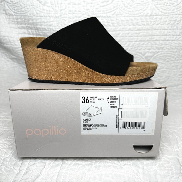 Papillio | Shoes | Papillio Black Suede Wedge Sandals | Poshmark